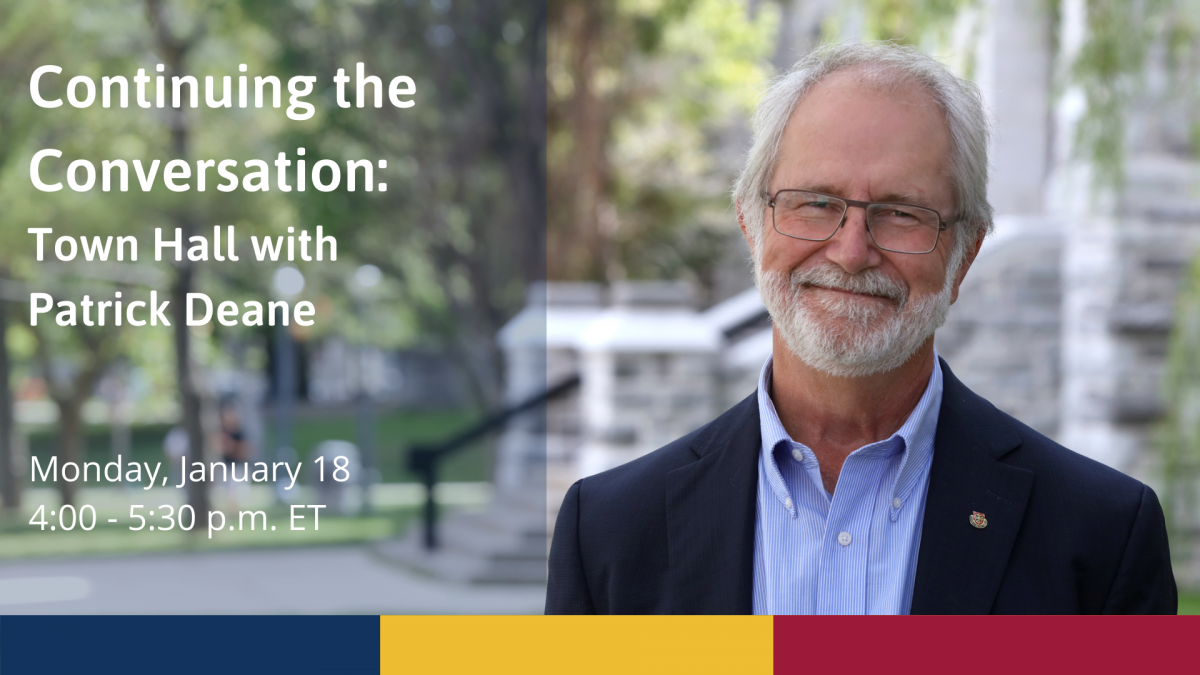 Continuing the Conversation: Town Hall with Principal Patrick Deane | Queen's Gazette